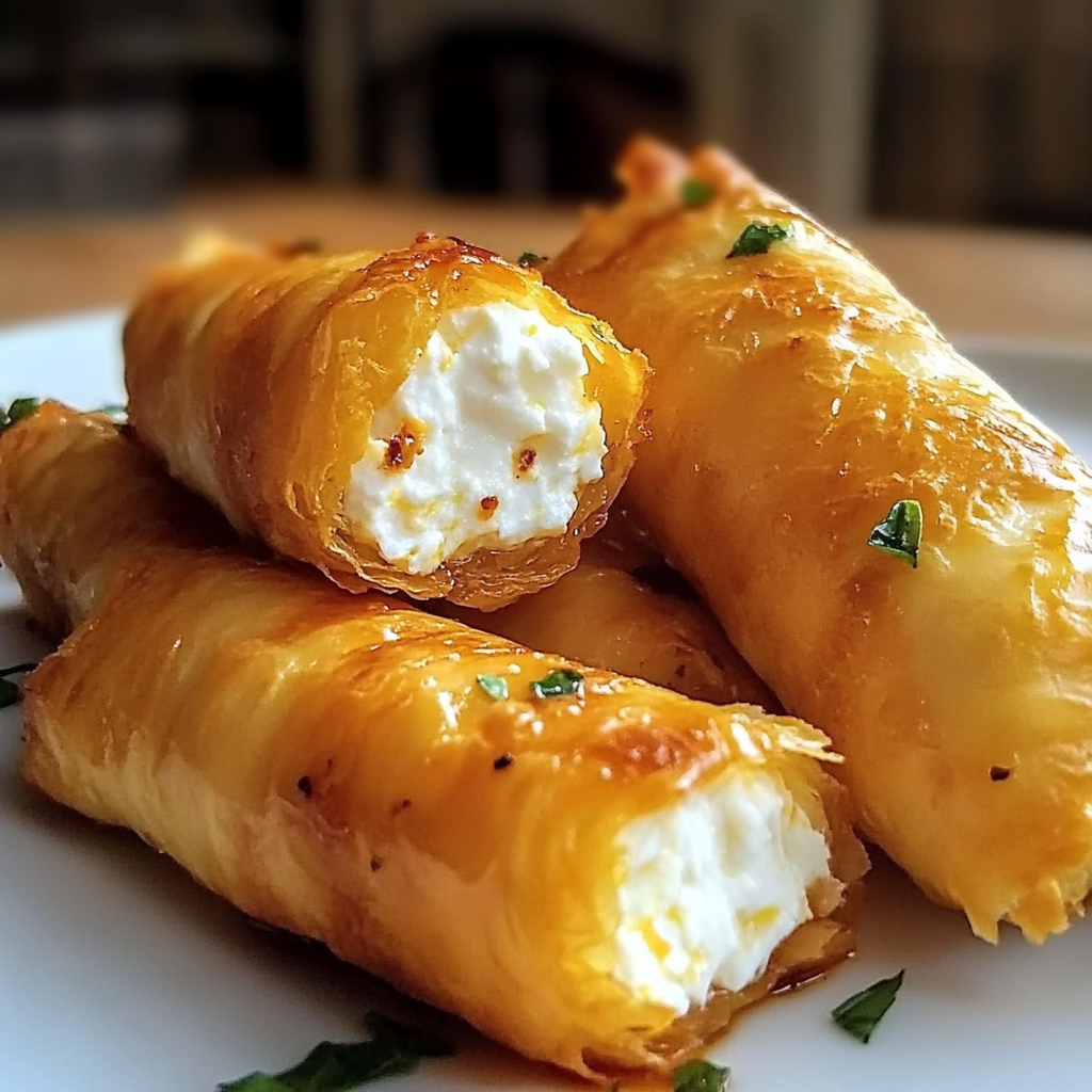 Oven Fried Feta Rolls with Chili Honey - A Flavorful Appetizer
