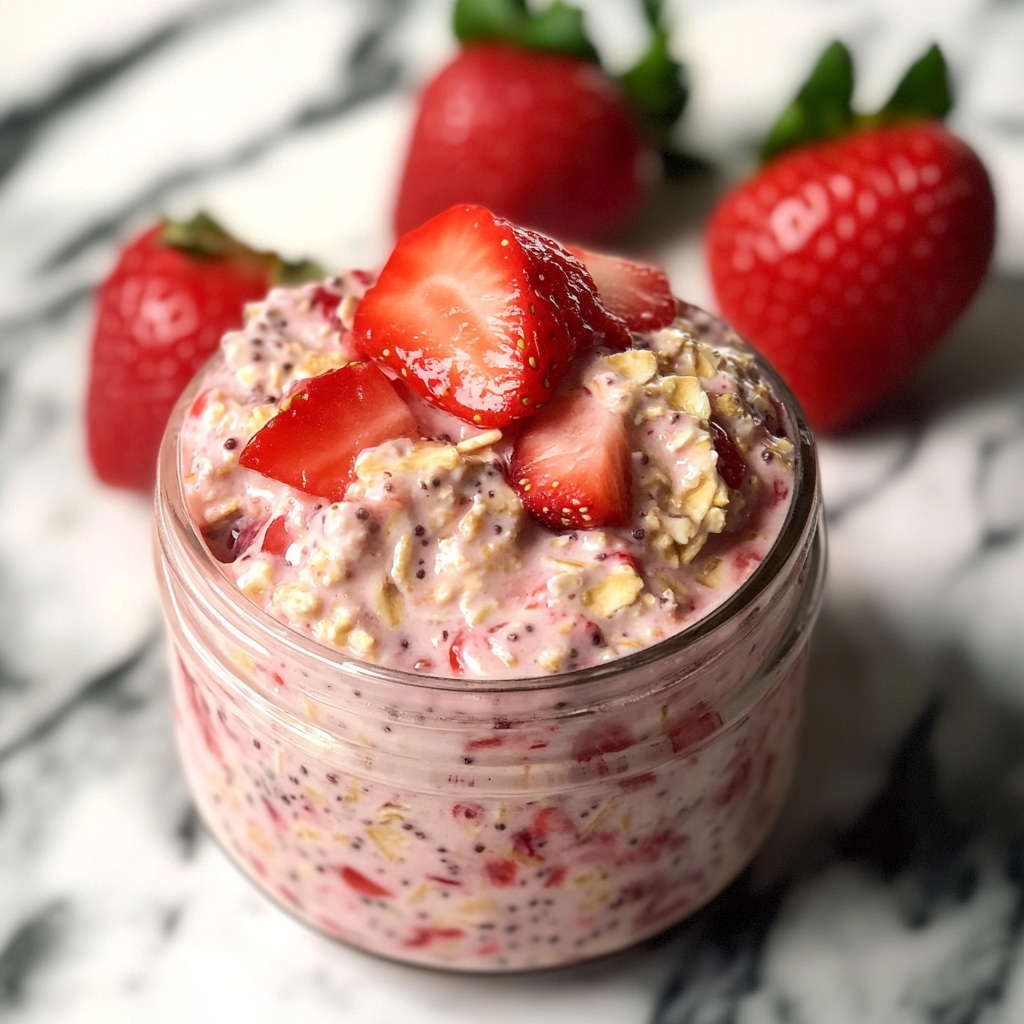 Strawberries and Cream Overnight Oats
