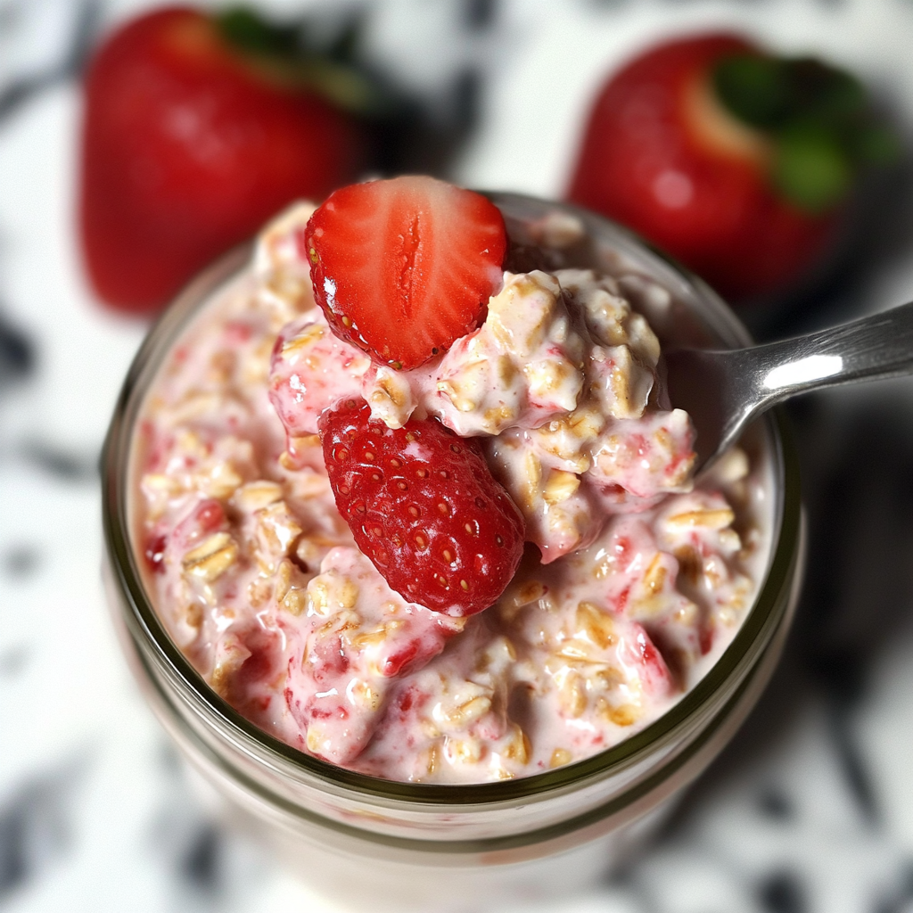 Strawberries and Cream Overnight Oats