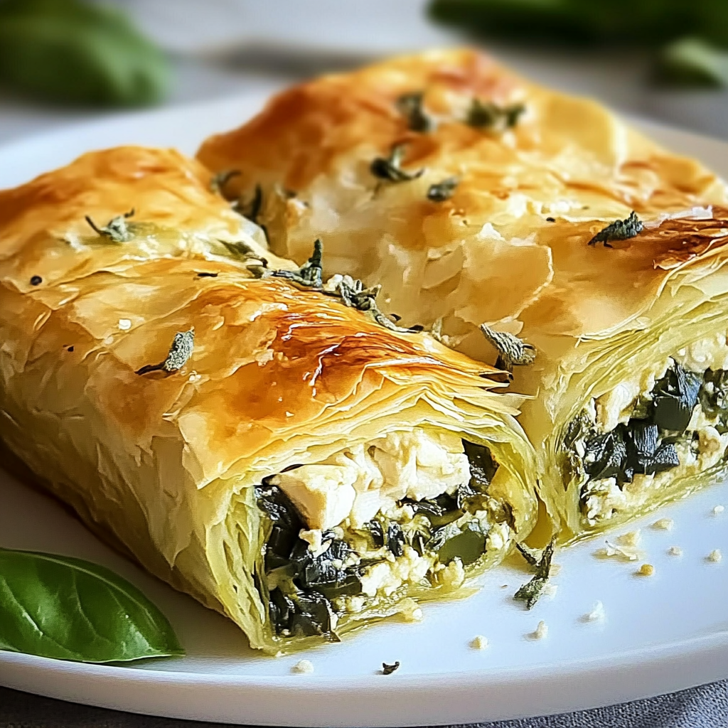 Savory Chicken Spinach Filo Pie