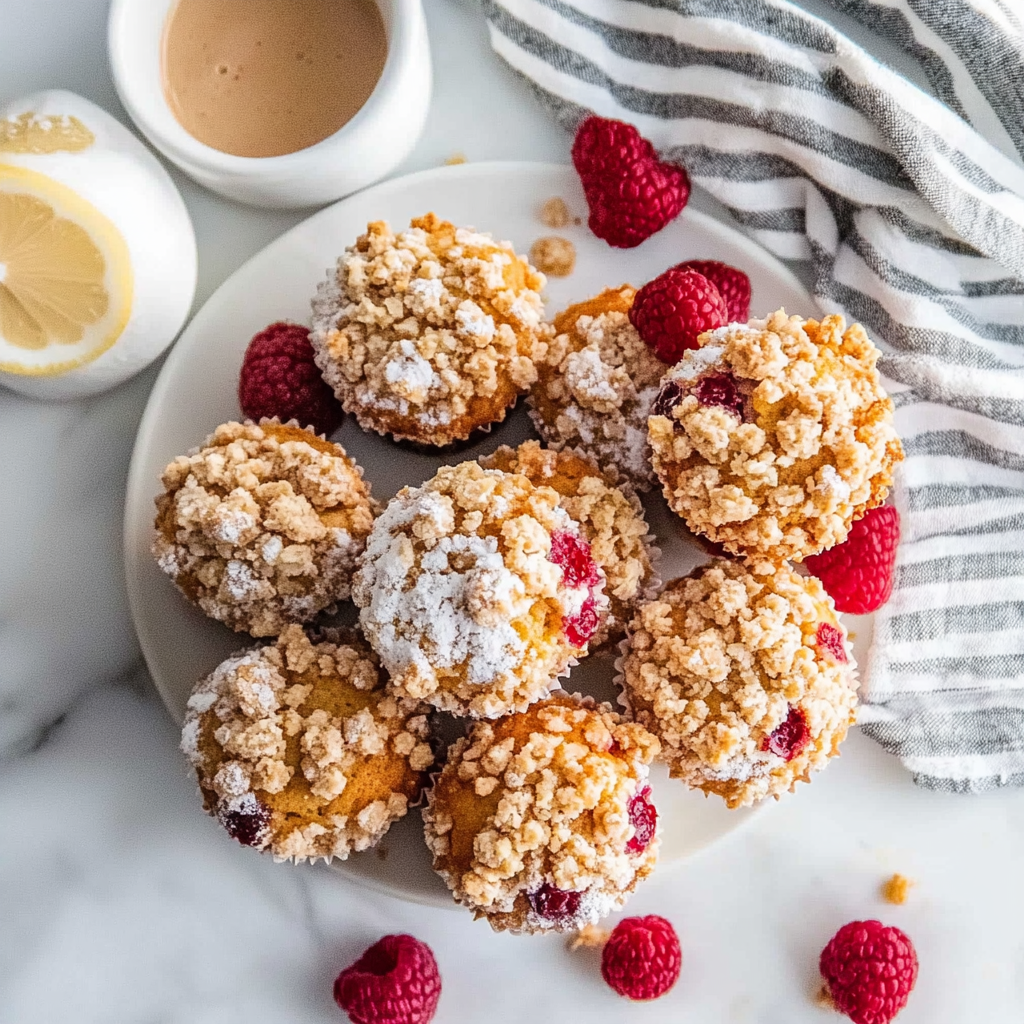 Lemon Raspberry Muffins with Streusel